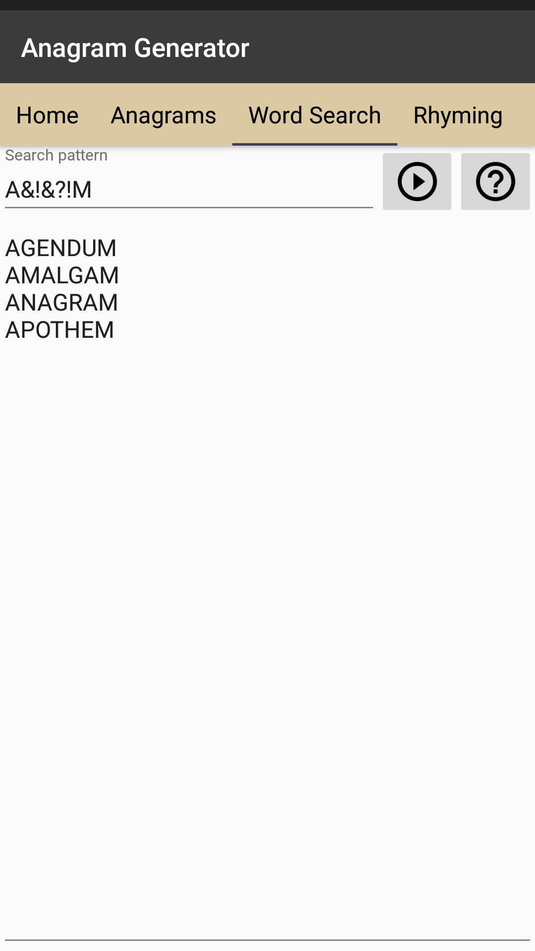 Anagram Generator - Mestore 앱